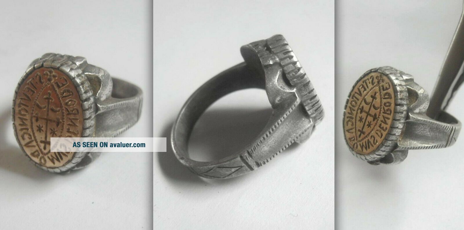 Medieval Knights Crusader Silver And GOLD SIGNET Ring From The TEUTONIC ...