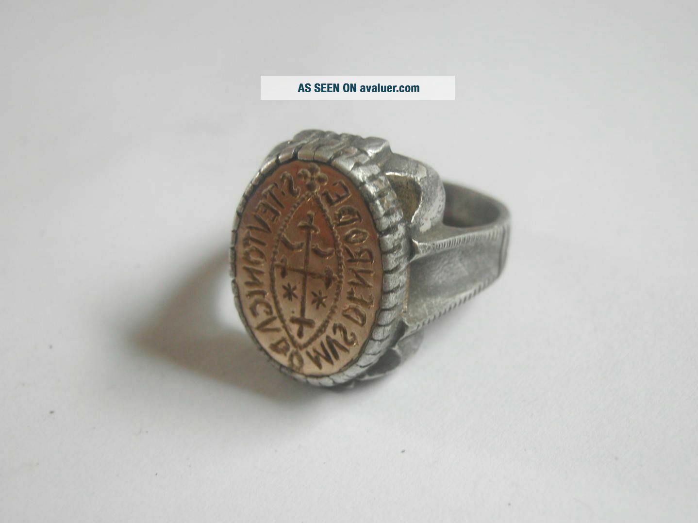 Medieval Knights Crusader Silver And GOLD SIGNET Ring From The TEUTONIC ...