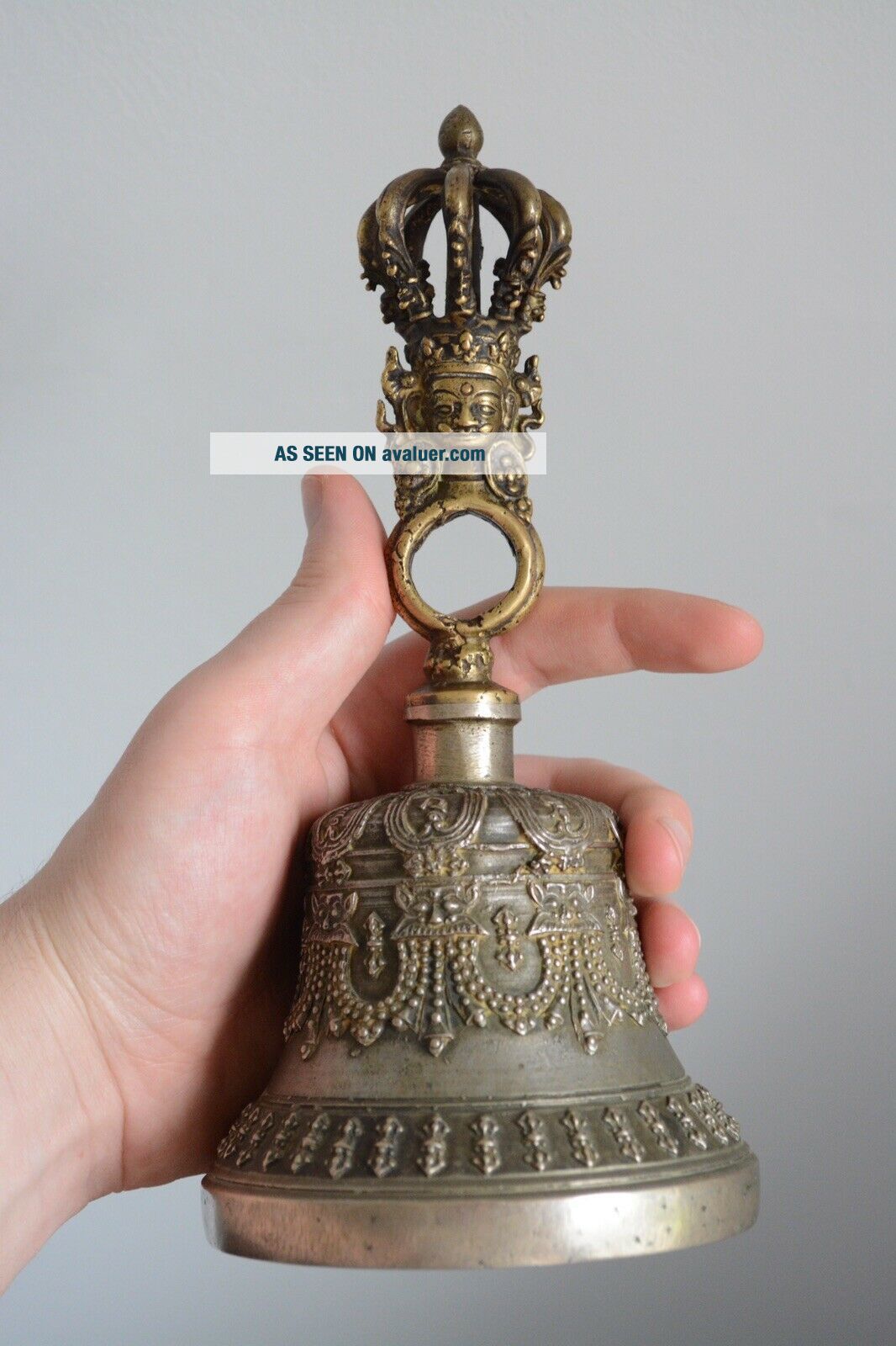 Fine Antique Chinese Tibetan Bronze Bell Signed | #12548