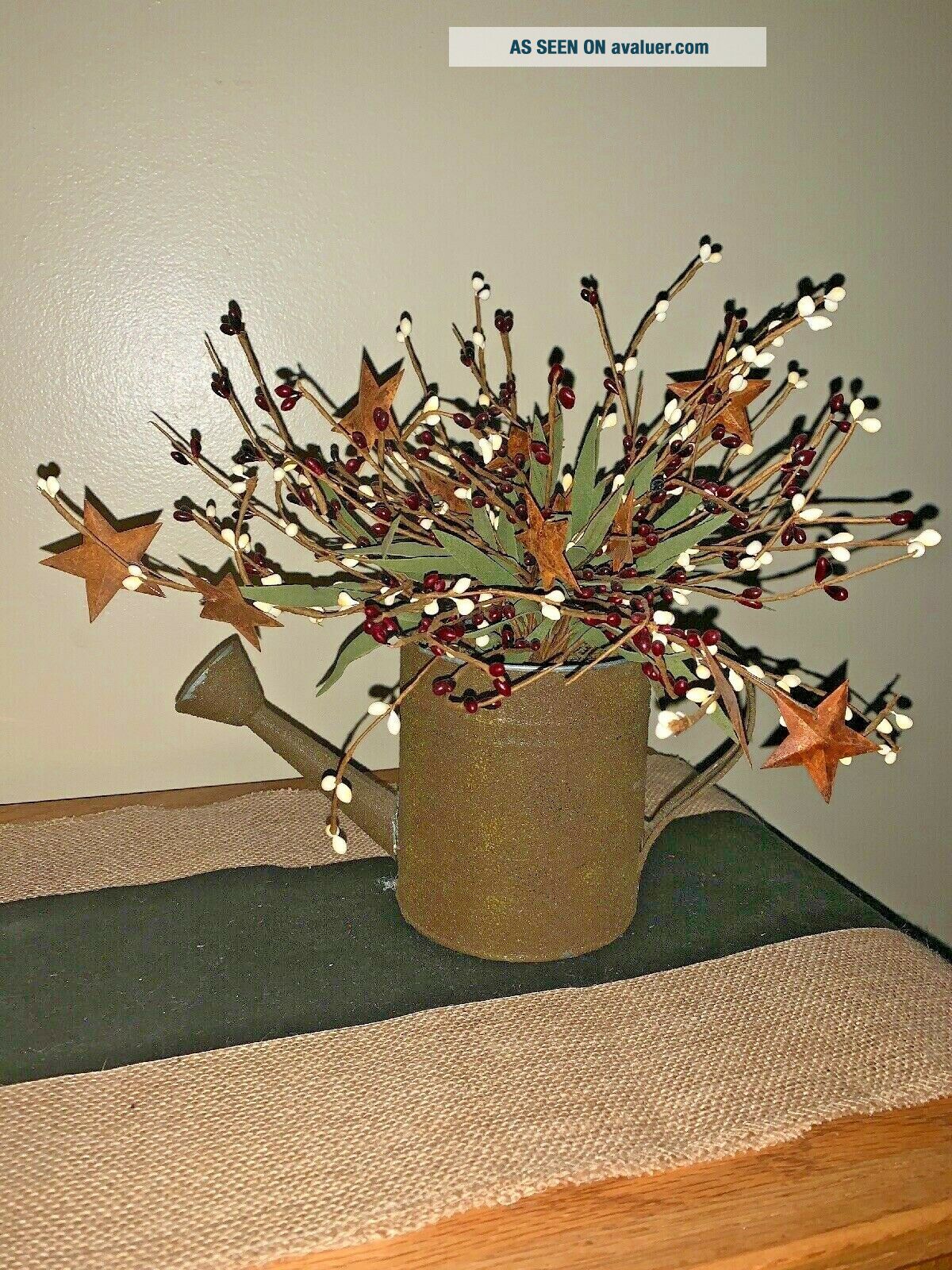 Primitive Antique Tin Can Berries Metal Watering Can Pip Berry Barn ...