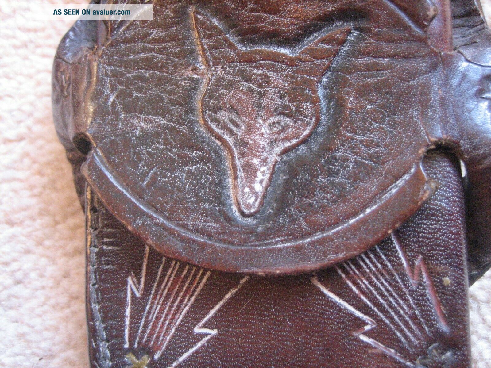 FINE OLD ANTIQUE / VINTAGE NATIVE AMERICAN INDIAN LEATHER SHEATH | #45633