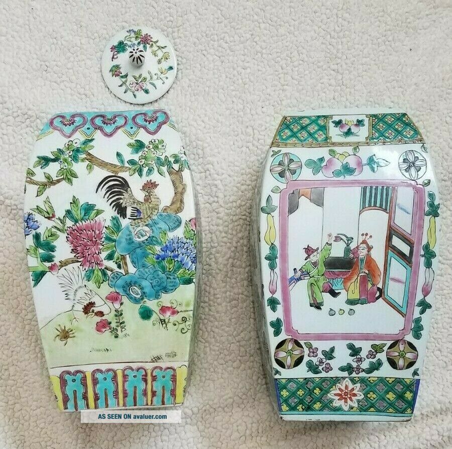 Rare And Ornate 19th Century Chinese Porcelain Ginger Jars | #58143