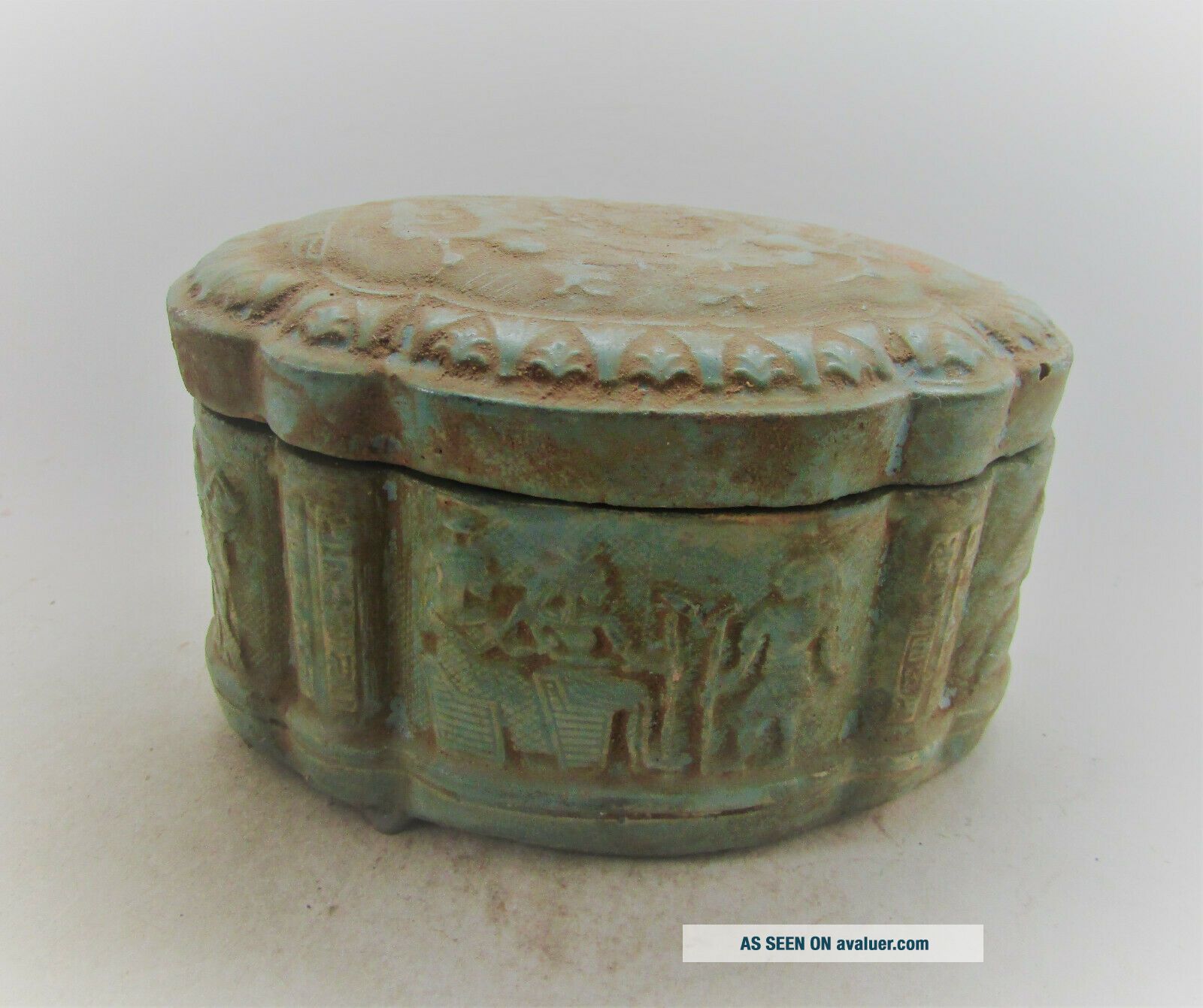 ANCIENT EGYPTIAN FAIENCE SAFE BOX WITH SCENES VERY RARE | #62141