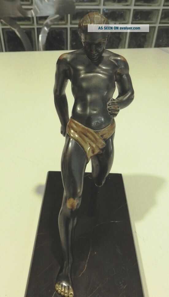 Antique ART DECO OLYMPIC RUNNERS BRONZE BOOKENDS | #64567
