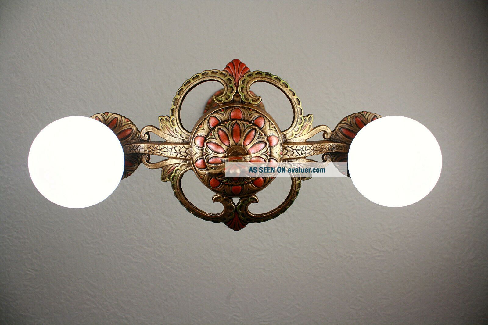 30 ' S Antique Vintage VIrden Ceiling Light FIxture CHANDELIER | #67567