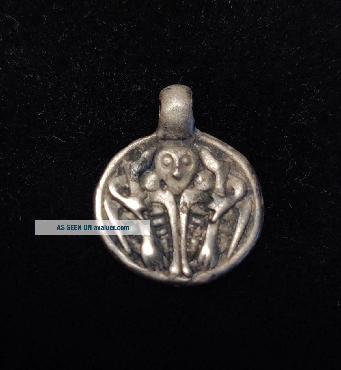 Rare Authentic Early Medieval Viking Silver Amulet - Pendant Depicting ...