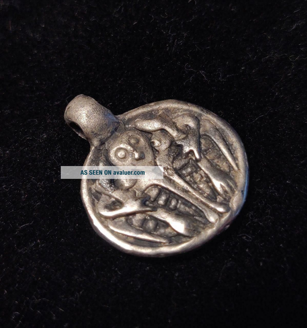 Rare Authentic Early Medieval Viking Silver Amulet - Pendant Depicting ...