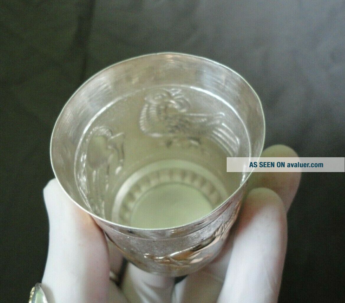 Ancient Antique Roman Greek SOLID SILVER Mug/cup - Inlaid 24K Gold ...