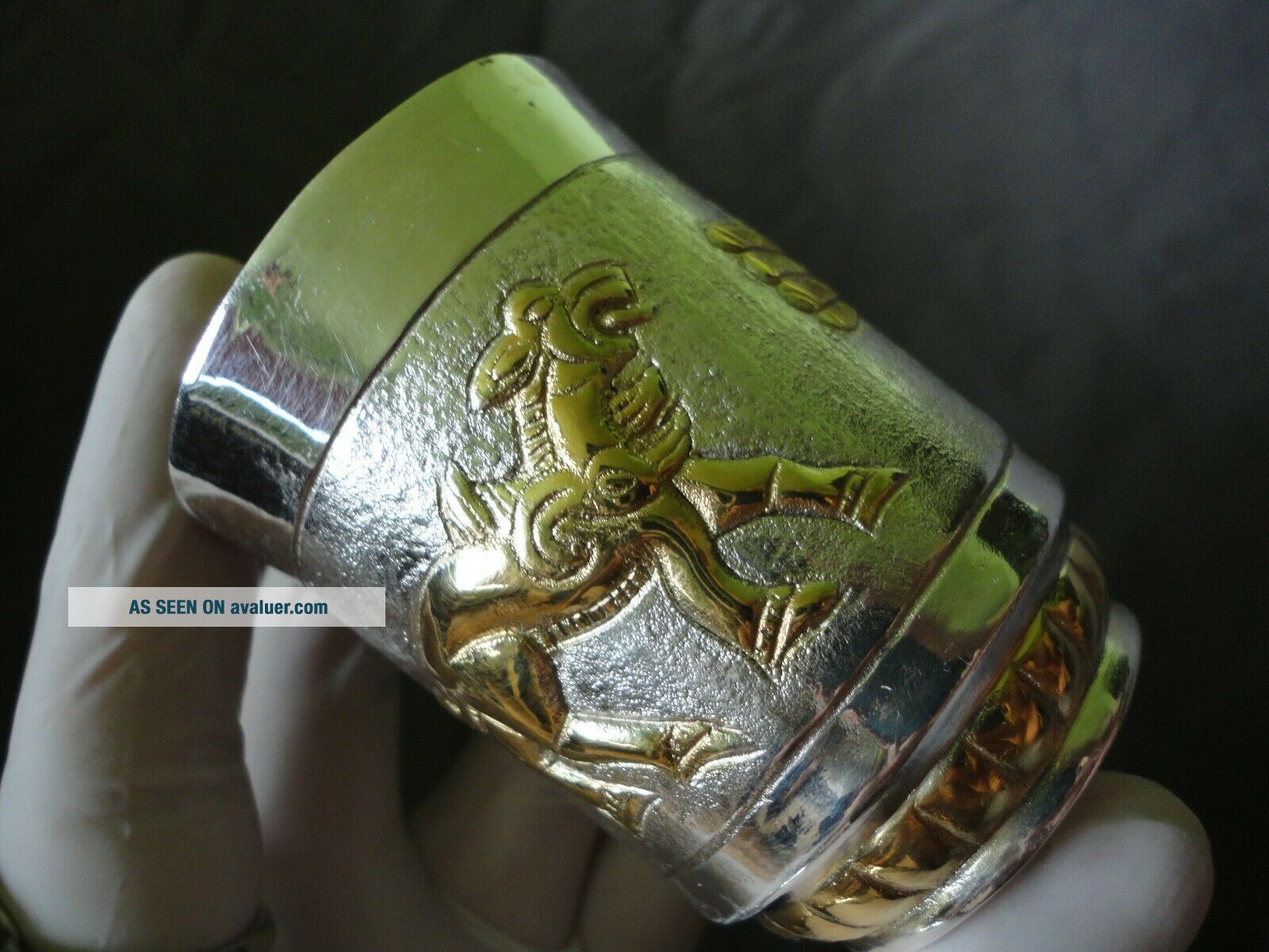 Ancient Antique Roman Greek SOLID SILVER Mug/cup - Inlaid 24K Gold ...