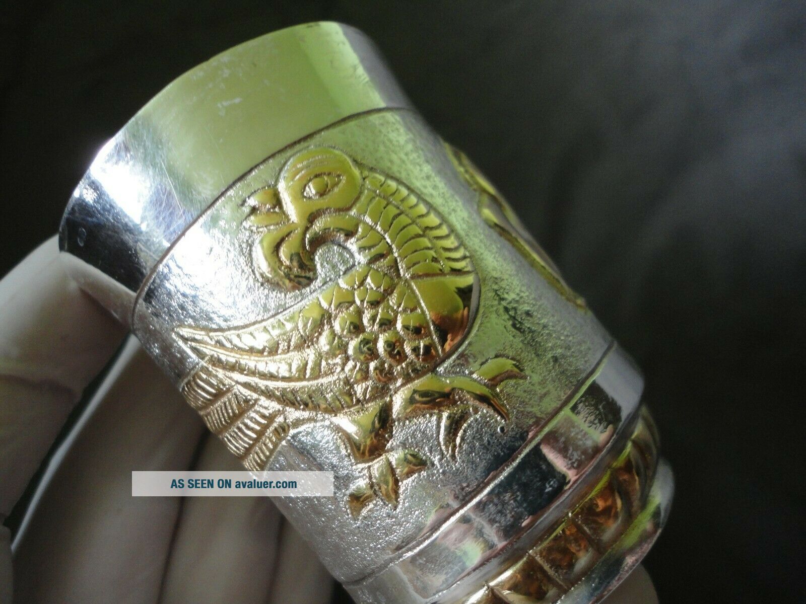 Ancient Antique Roman Greek SOLID SILVER Mug/cup - Inlaid 24K Gold ...