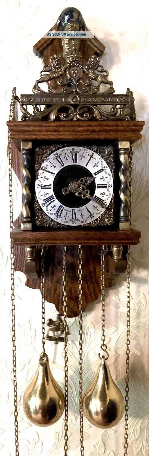 VINTAGE WARMINK DUTCH - ZAANSE ZAANDAM - WUBA - WALL CLOCK - “ATLAS ...