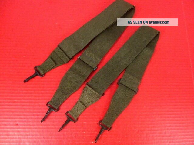 Korean War Era US Army Canvas Utility Strap Set W/Snap Hooks Dtd 1951 ...