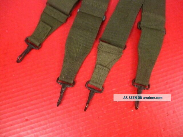Korean War Era US Army Canvas Utility Strap Set W/Snap Hooks Dtd 1951 ...
