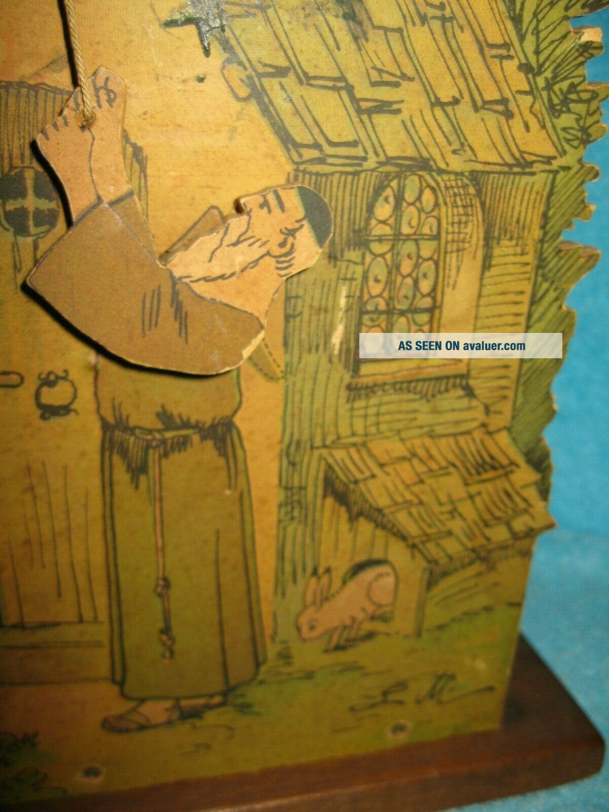 1870 IVES Paper Over Wood " FRIAR RINGS CHURCH BELL " Steam Engine Toy ...