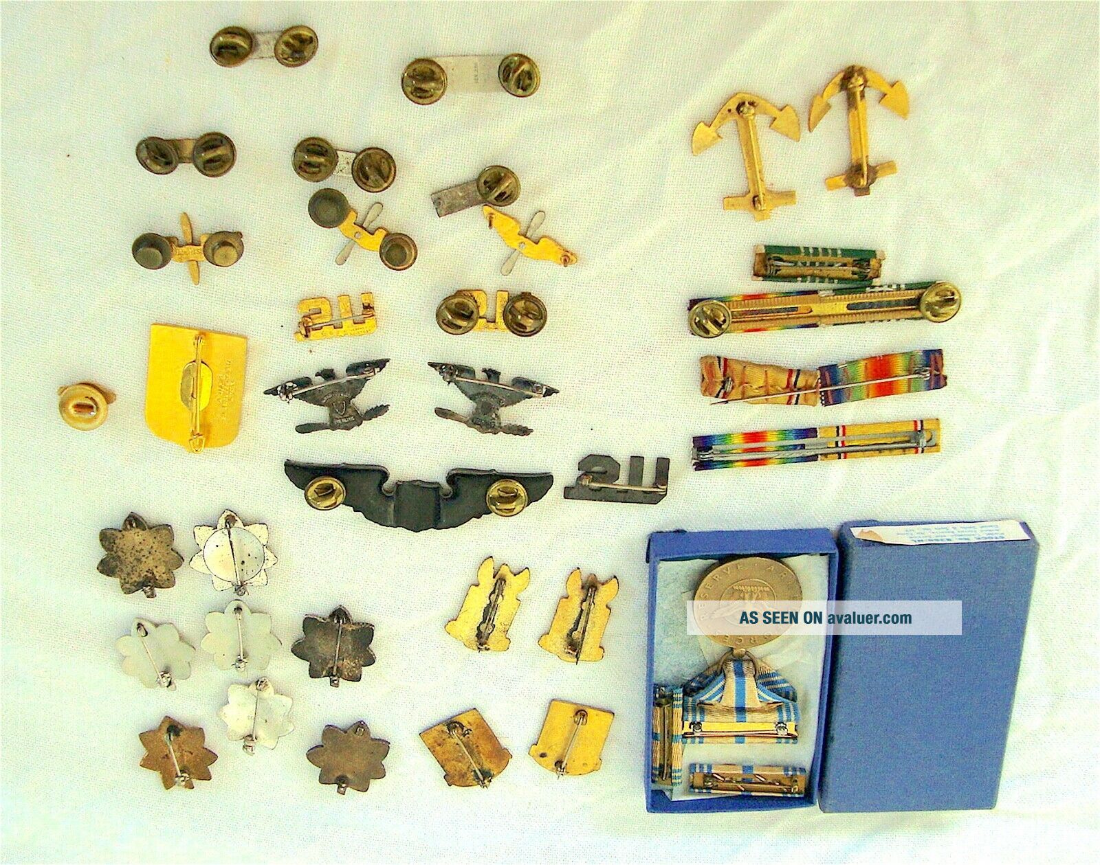 WWI / WWII US INSIGNIA - PILOT WING MEDAL DUIs RANKS SNOWFLAKES | #97417