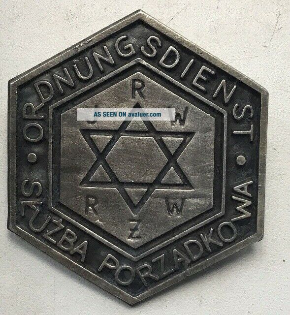 GERMAN WWII STAR OF DAVID POLICE BADGE FROM POLAND WITH MAKERS MARKS ...
