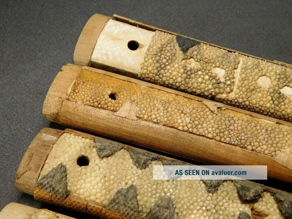 Naked TSUKA For Tanto Wakizashi Katana Sword Handles 19thC Japanese Edo ...