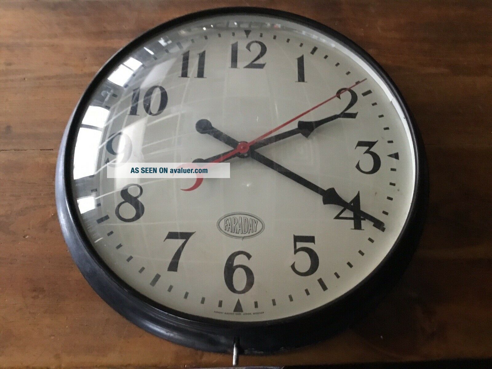 VINTAGE ANTIQUE LARGE FARADAY 20” ELECTRIC SCHOOL CLOCK RUNS RARE FIND ...