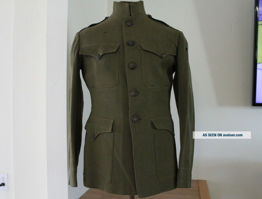 WW1 US Tunic And Breeches French Made 1st Division Insignia Removed WWI ...