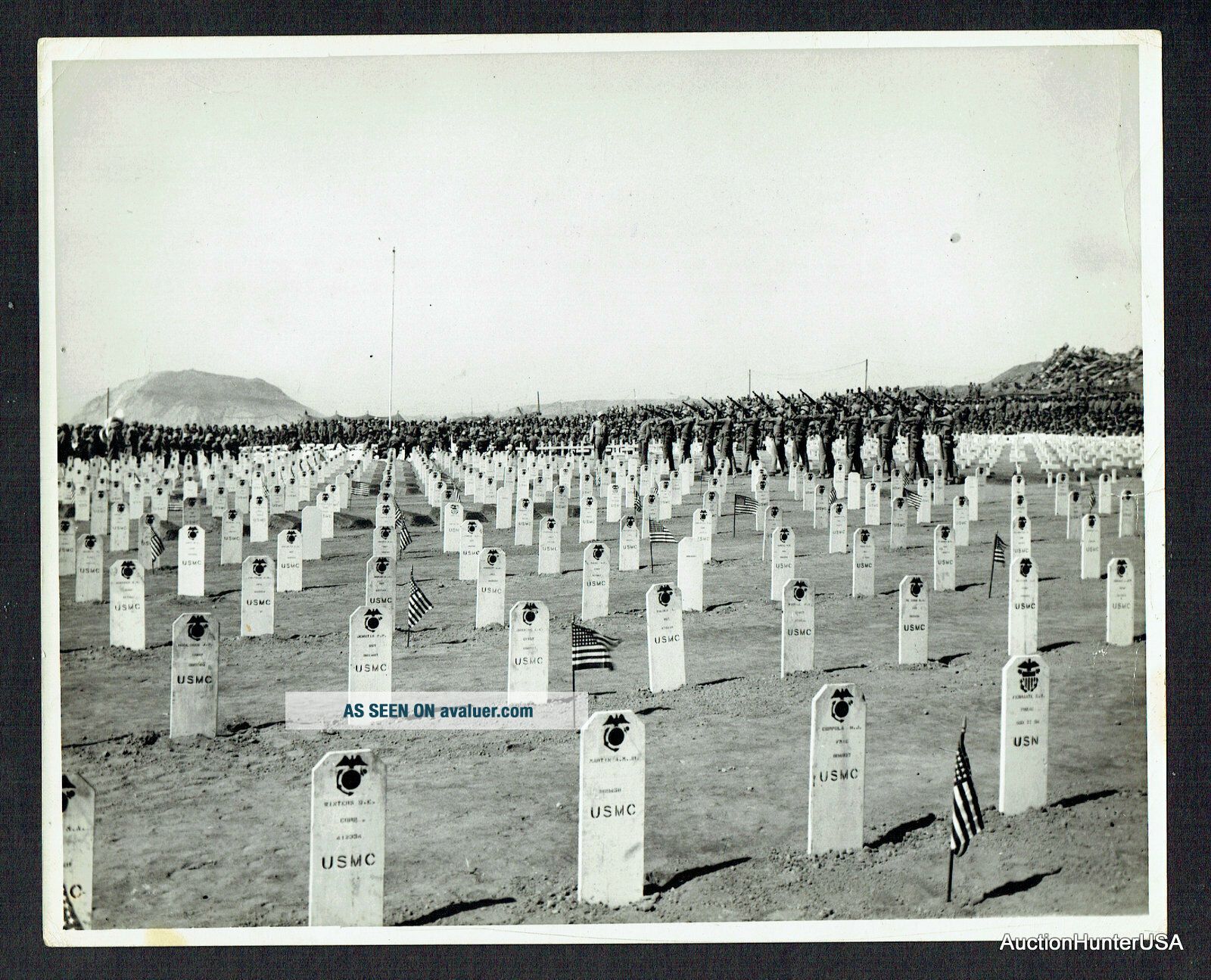 WW2 USMC IWO JIMA CEMETERY DEDICATION OFFICIAL US MARINE CORPS 8 X 10 ...