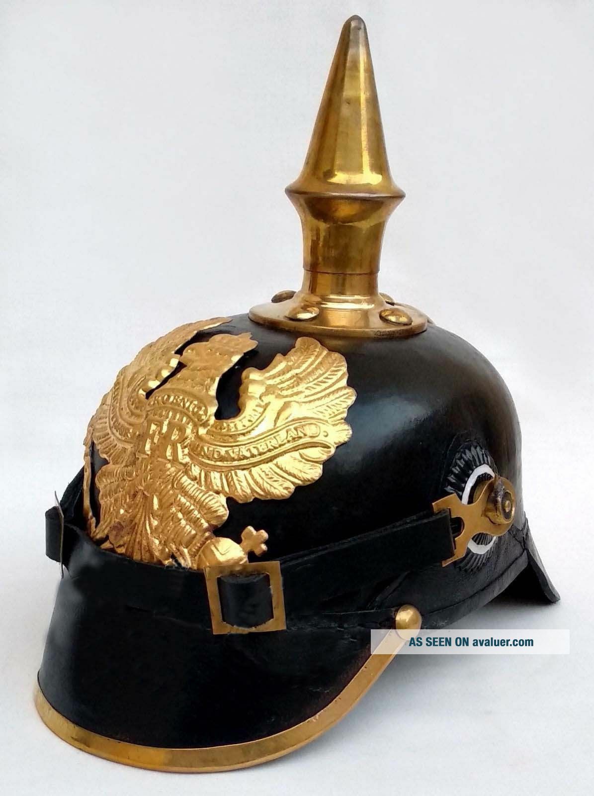 ARMOR SPIKE HELMET GERMAN PICKELHAUBE PRUSSIAN LEATHER WW1 German ...