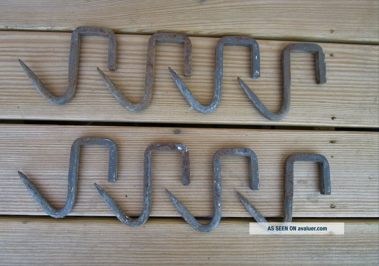 8 Antique Hand Forged Meat Mutton Hanging Hooks Butcher Game Hunting ...