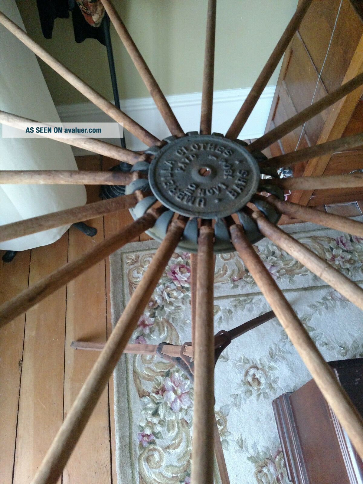 Vintage Wood Spindle Clothes Drying Tripod Rack Pat ' D 1904 Umbrella ...