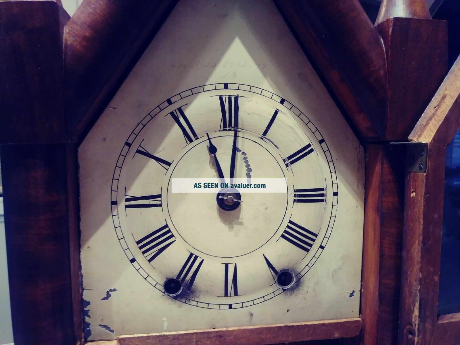 ANTIQUE RARE SMITH & GOODRICH GOTHIC STEEPLE CLOCK W/ WOOD CONES. | #143041