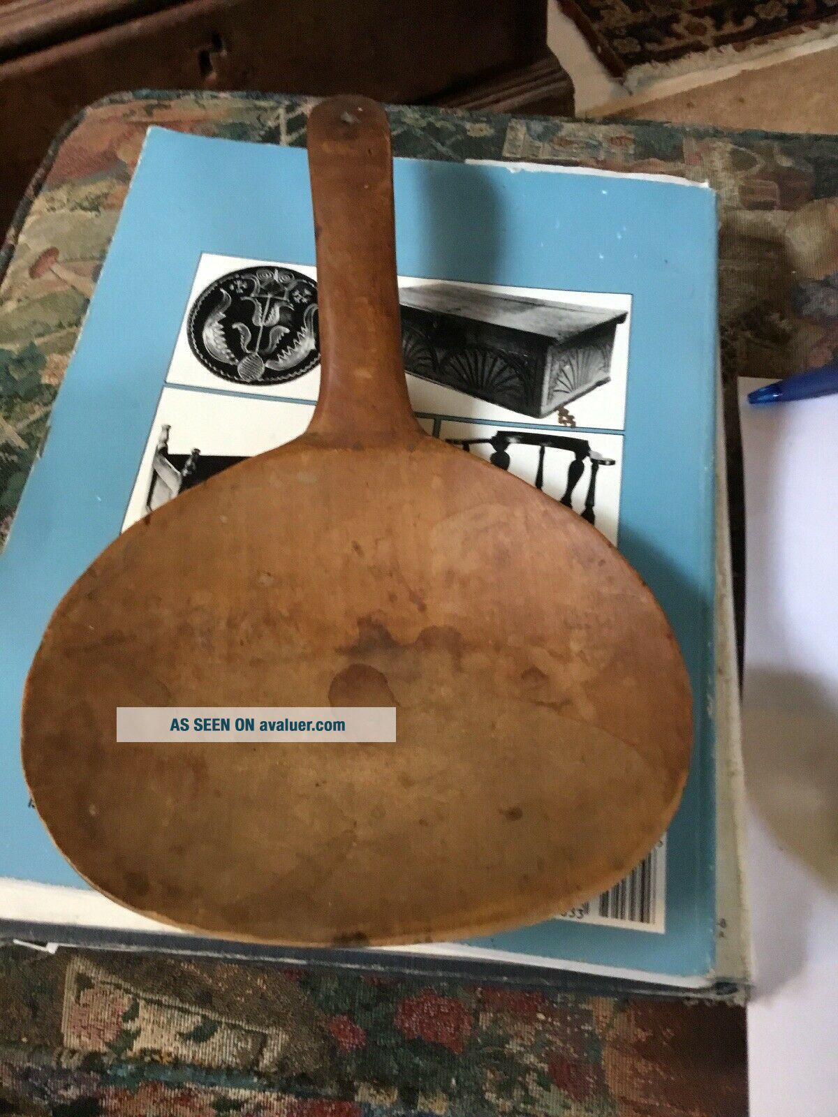 18th Century Rev War Period Large American Maple Wood 7 Inch Butter ...