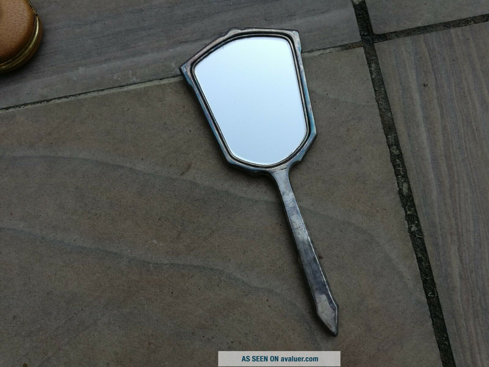 Antique Silver And Guilloche Enamel Hand Mirror Pretty Blue Pattern ...