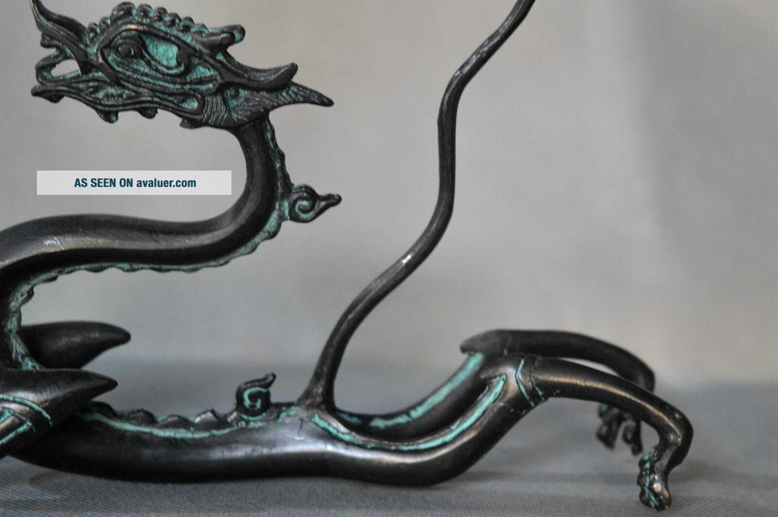 Collectable Handwork Bronze Carve Four Claws Dragon Exorcism Tibet ...
