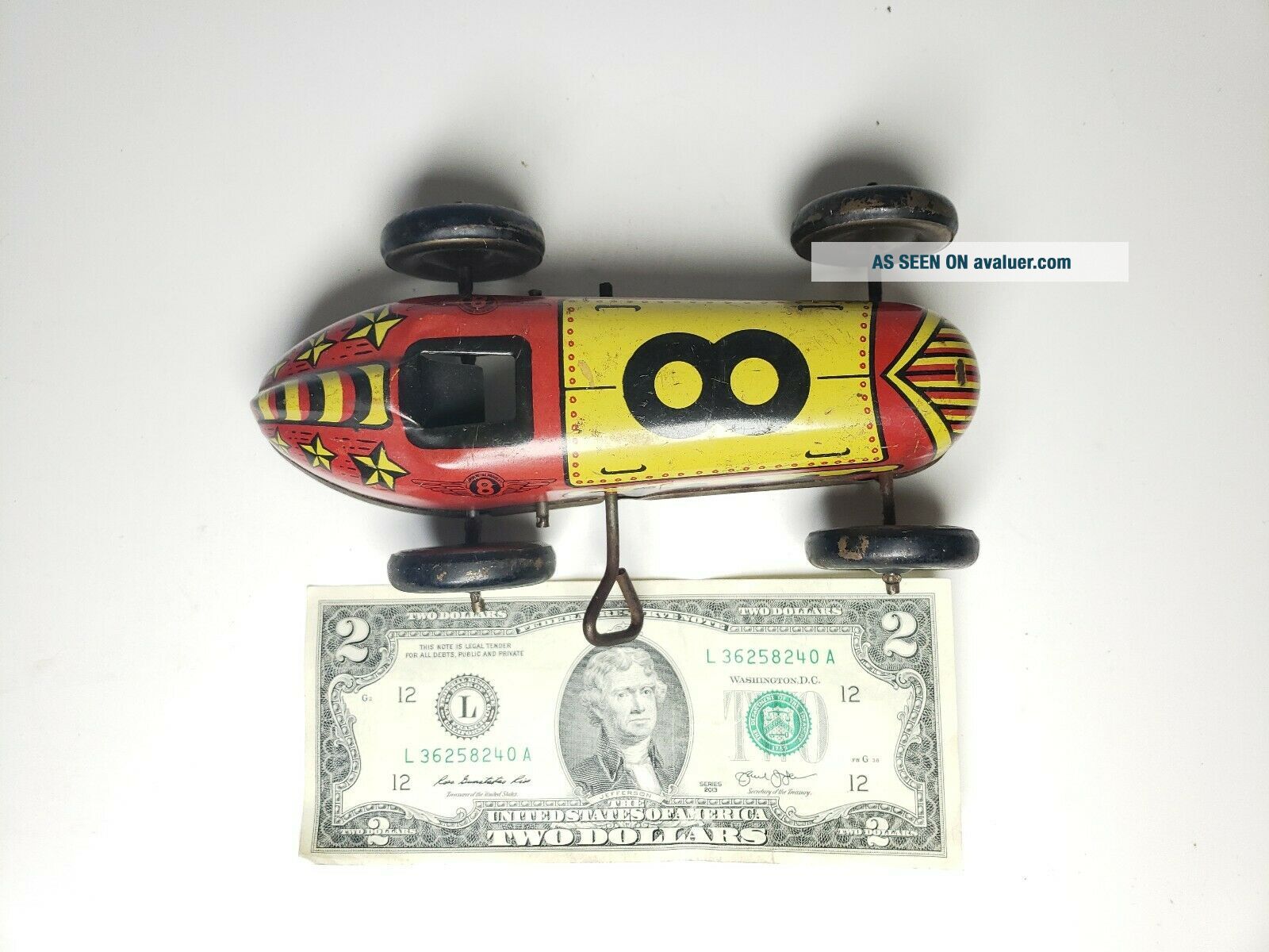 Vintage 1940s Lupor Metal Products Tin Racer Car 8 York | #165259