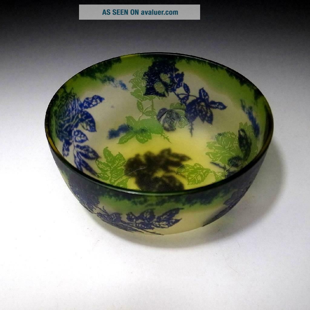 DJ7: Vintage Japanese Glass Tea Bowl With Wooden Storage Box | #168559