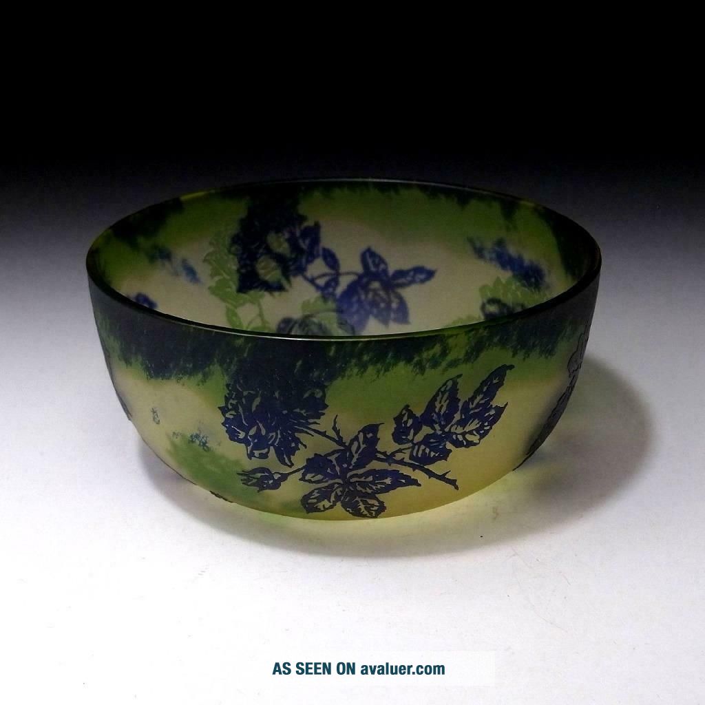 DJ7: Vintage Japanese Glass Tea Bowl With Wooden Storage Box | #168559