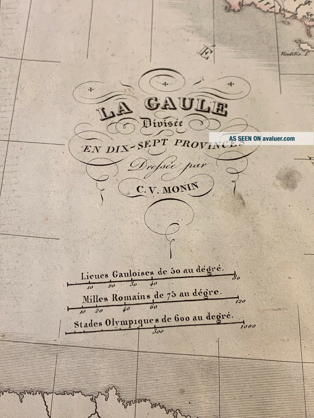 1800s MAP OF GAUL With Seventeen Provinces | #170338