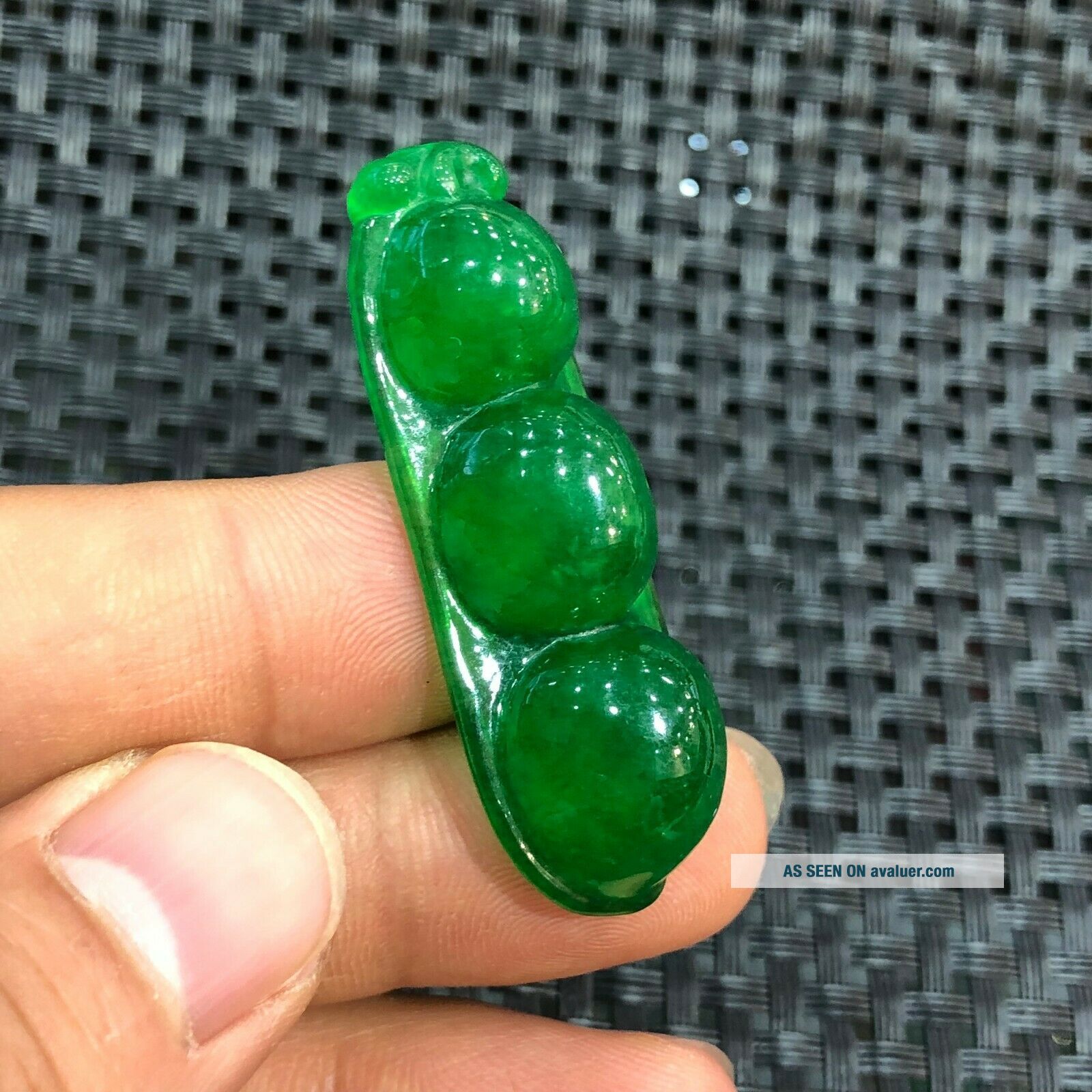 Rare Chinese Green Jadeite Jade Ice Beans Handwork Collectible Fortune ...