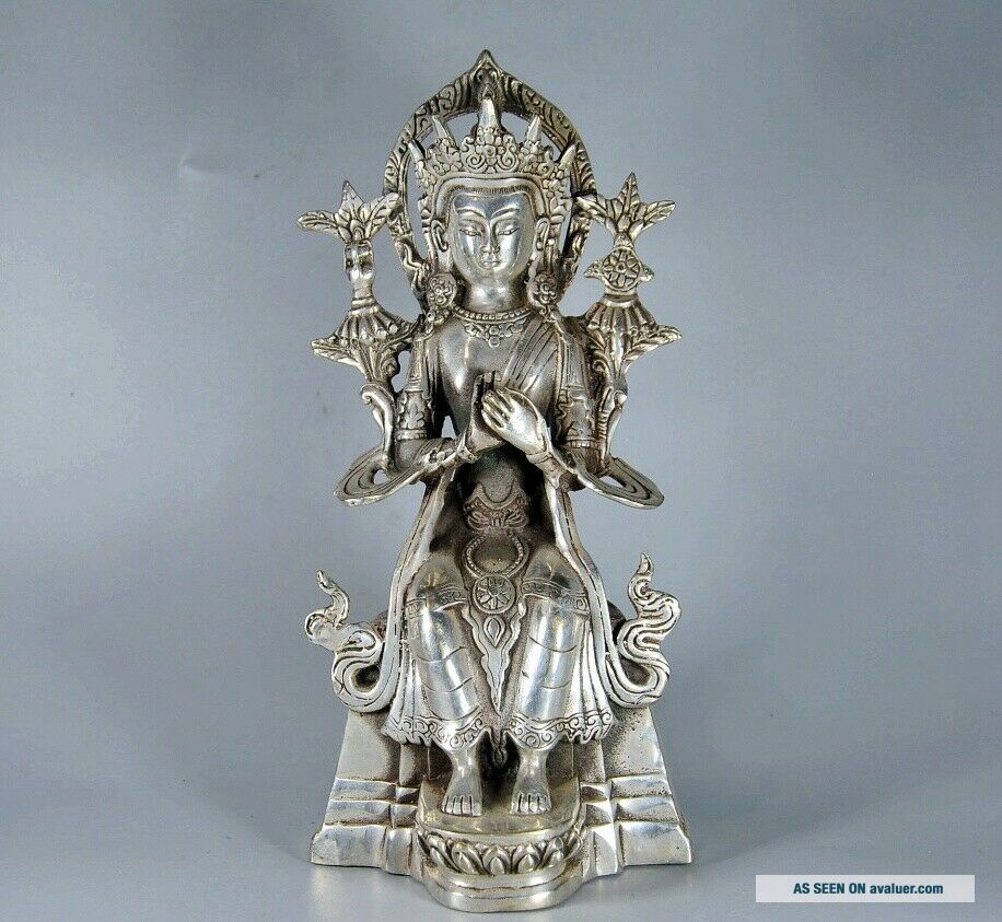 Collectable Chinese Tibet Silver Hand Carve Exorcism Auspicious ...