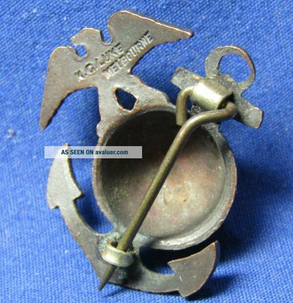 WWII Australian Made USMC 1st Marines Right Collar EGA By K. G. Luke ...