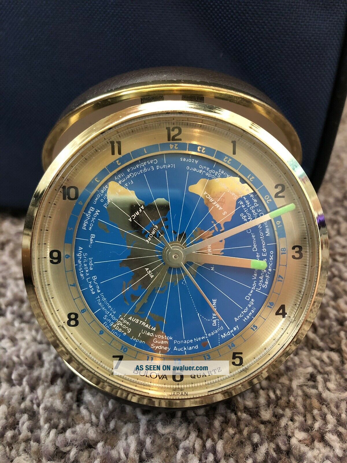 Bulova Travel Alarm Clock With Blue Face - | #208079