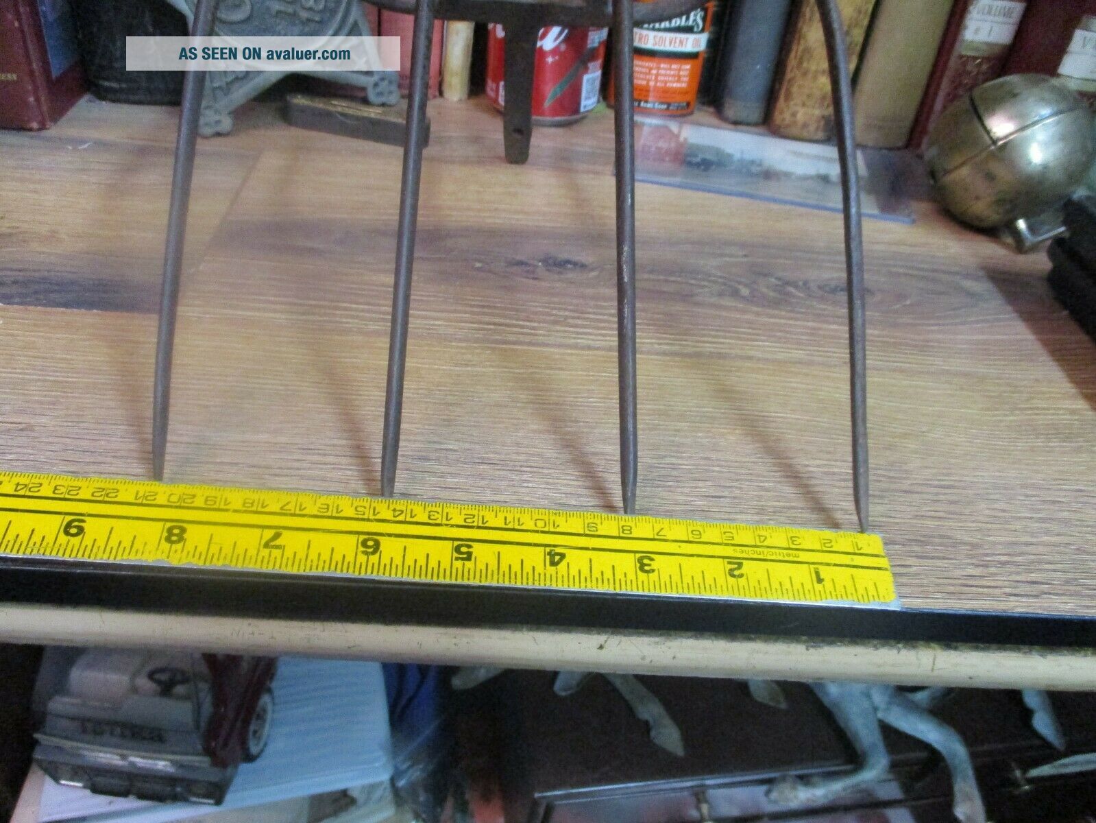 Primitive Antique 4 Tine FORAGE HOOK Hay FORK Farm Old Tool Vintage ...