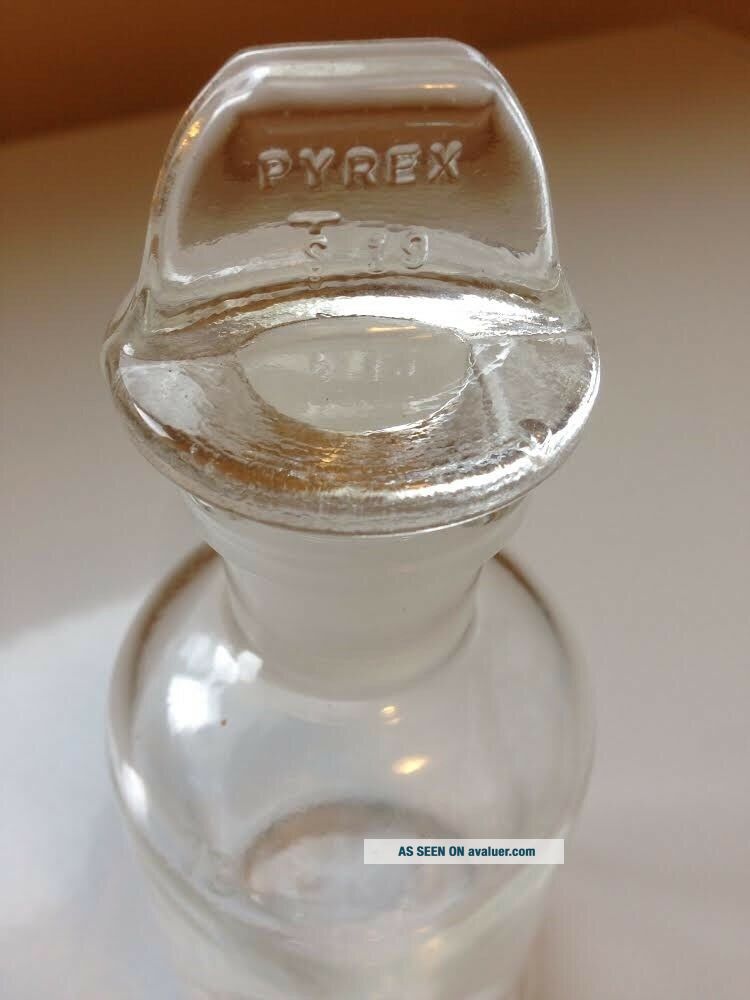 Vintage PYREX Laboratory Glass Bottle With Stopper 19 | #216651