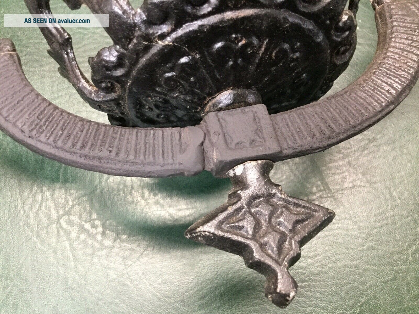 Antique Victorian Cast Iron Hanging Kerosene Oil Lamp Shade Ring Frame ...