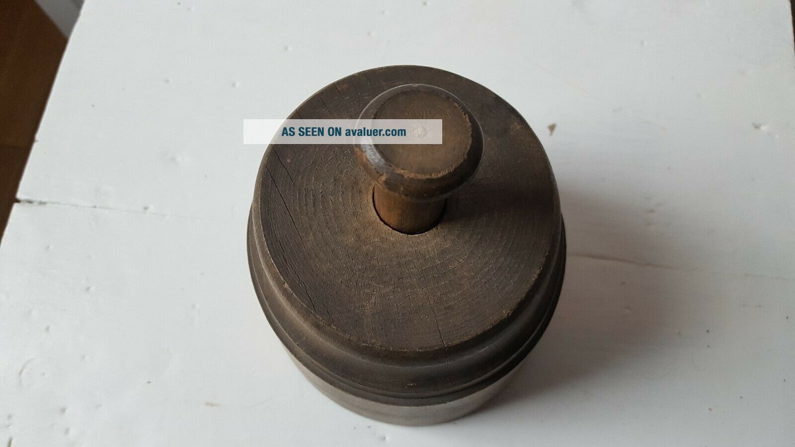 Antique Vintage Large Wood Butter Mold Leaf Pattern | #237321
