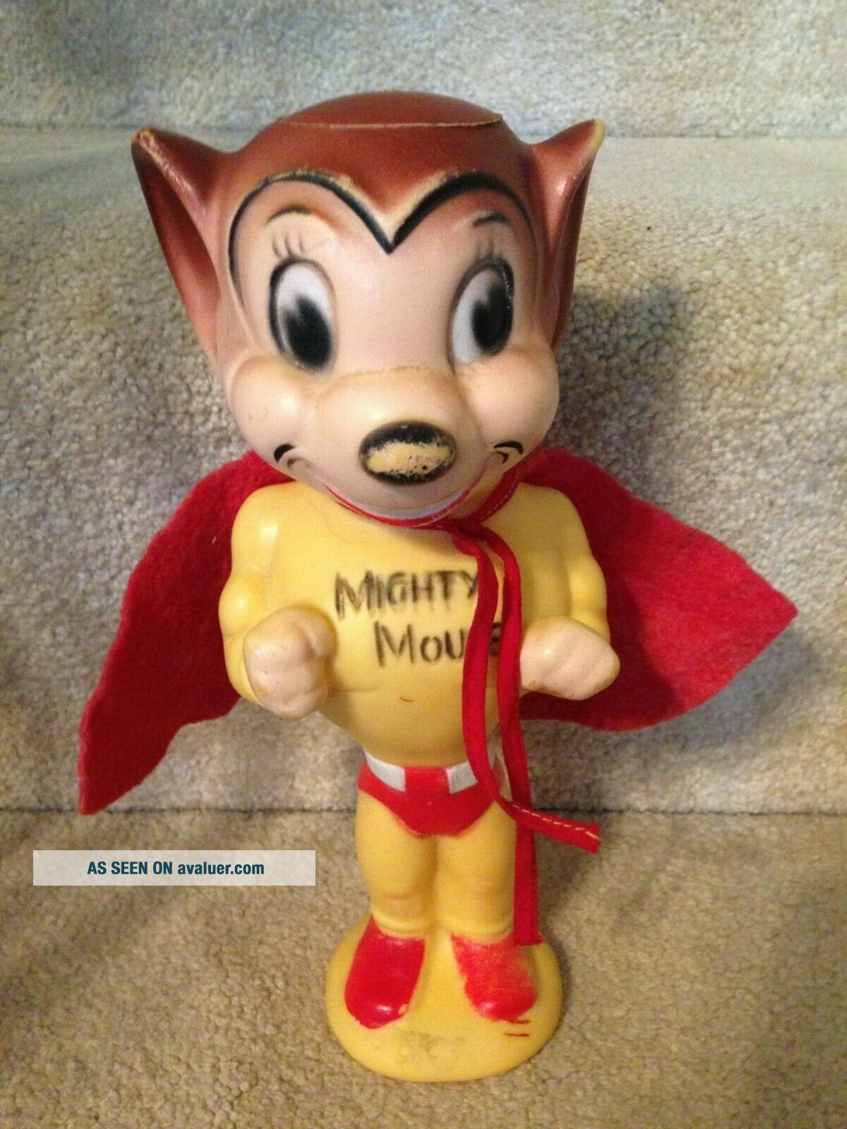 Vintage 1950s Terryton Mighty Mouse Rubber Plastic Toy With Cape 9 - 1/ ...