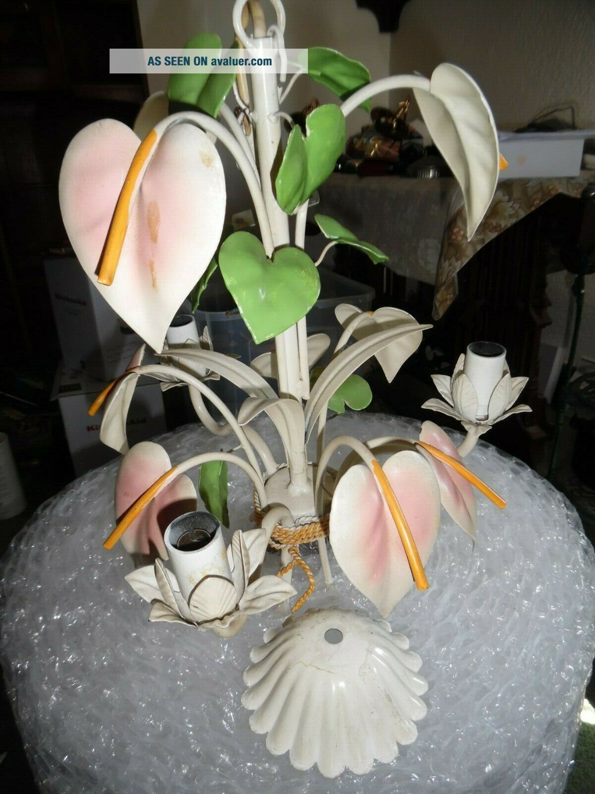 LAURA ASHLEY VINTAGE TOLEWARE LILY CHANDELIER | #244713