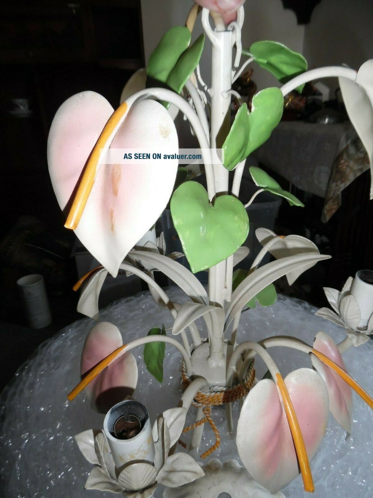 LAURA ASHLEY VINTAGE TOLEWARE LILY CHANDELIER | #244713