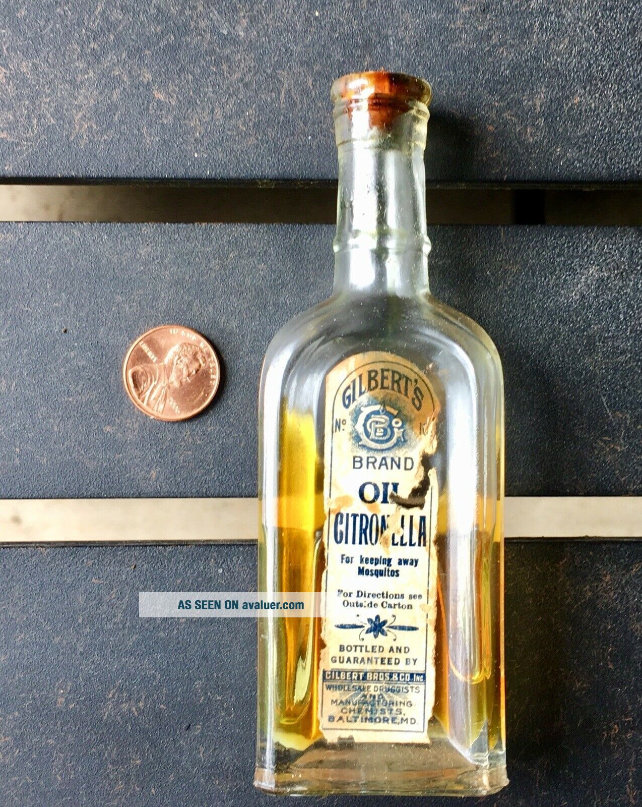 Gilbert Brand Oil Of Citronella In Bottle - Antique Or Vintage ...