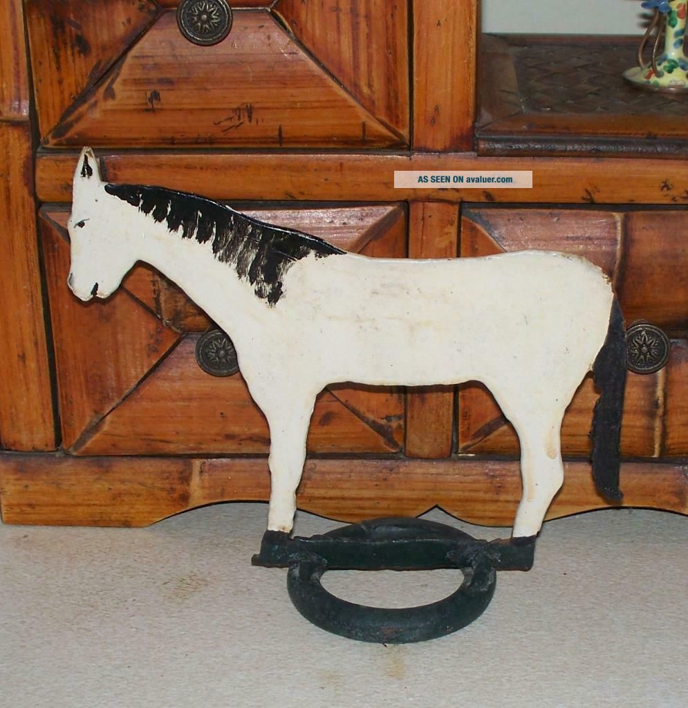 Antique/Vintage Folk Art Hand Made Primitive Metal & Cast Iron Horse ...