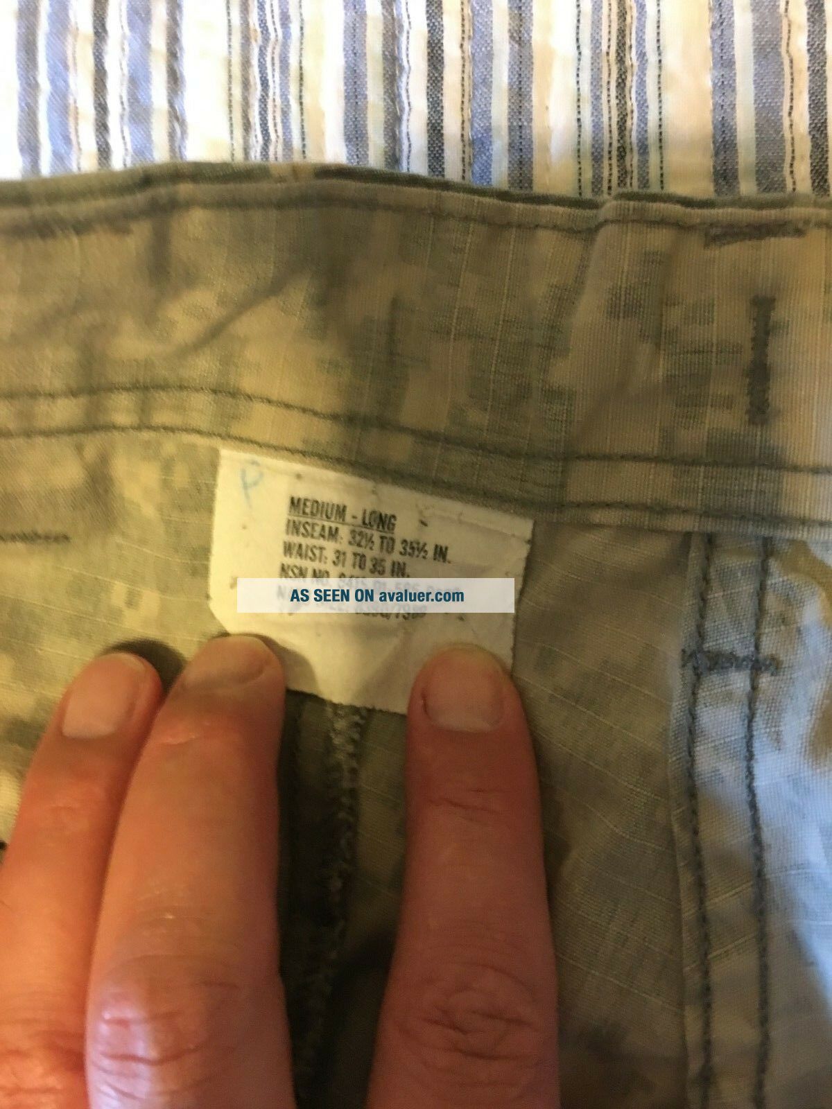 US Army Issue Men ' S ACU Hot Weather Ripstop Bottoms Medium Long Camo ...