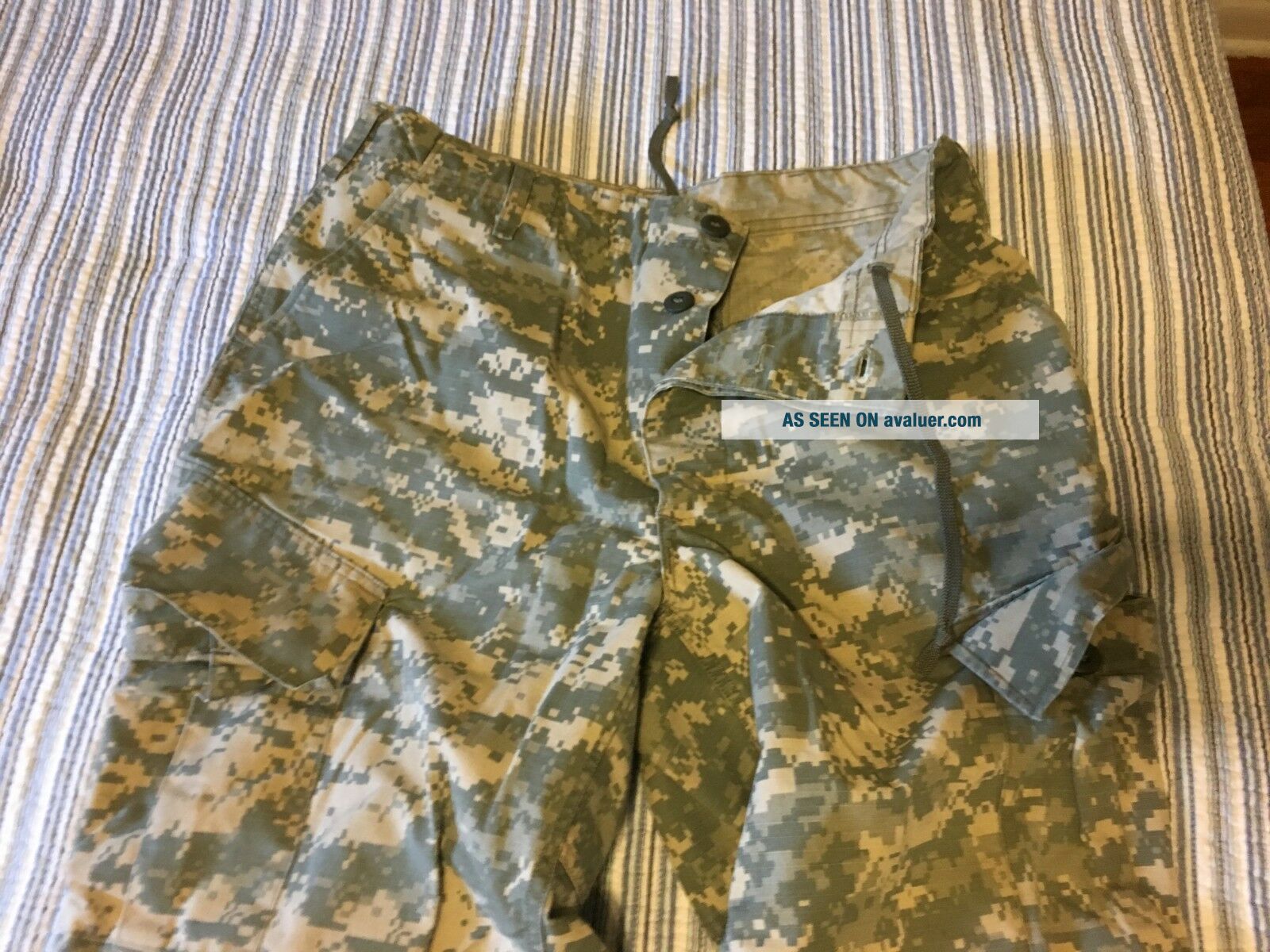 US Army Issue Men ' S ACU Hot Weather Ripstop Bottoms Medium Long Camo ...